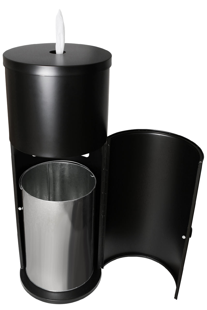 Black Stainless Steel Floor Stand Wipe Dispenser - Fits Wipes on Rolls ...